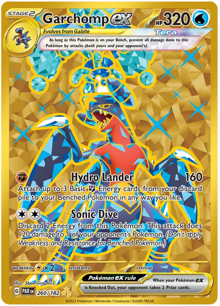 Garchomp ex 260/182 - Scarlet & Violet Paradox Rift - Hyper Rare Gold ...